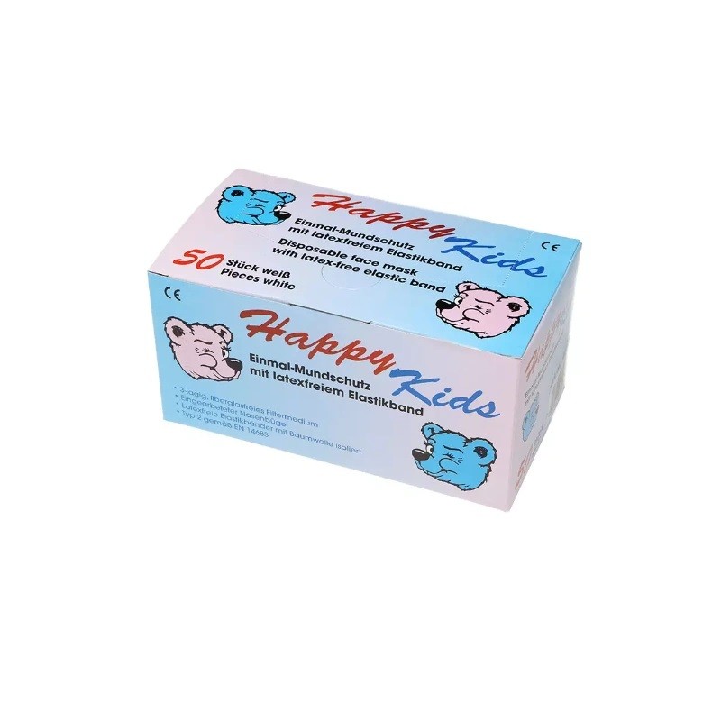 Ústenka Happy Kids 3 vrstvová s gumičkou, 50 ks, exp. 12/2023 | Medplus.sk